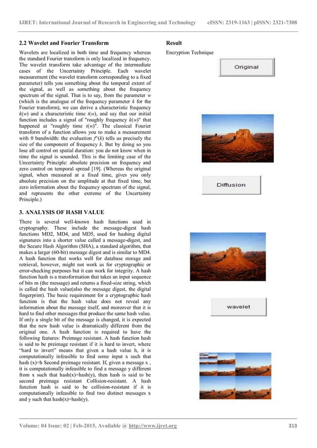 Image encryption technique incorporating wavelet transform and hash integrity | PDF