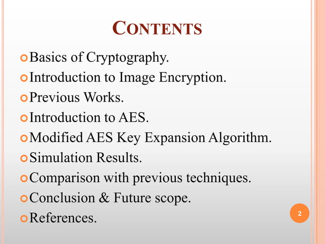 Image encryption using aes key expansion | PPTX | Information and Network Security | Computing
