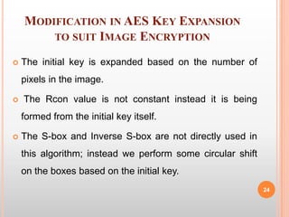 Image encryption using aes key expansion | PPTX