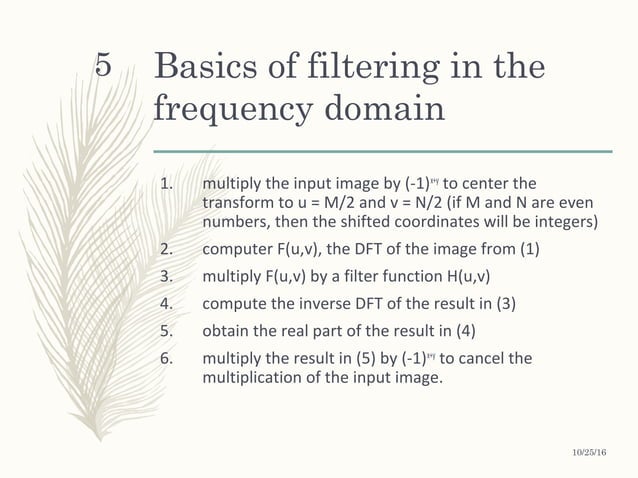 Sharpening using frequency Domain Filter | PPT