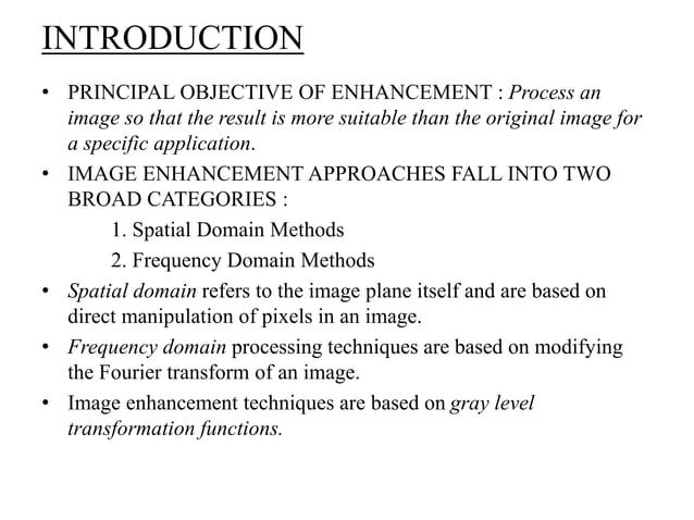 Image Enhancement in Spatial Domain | PPTX
