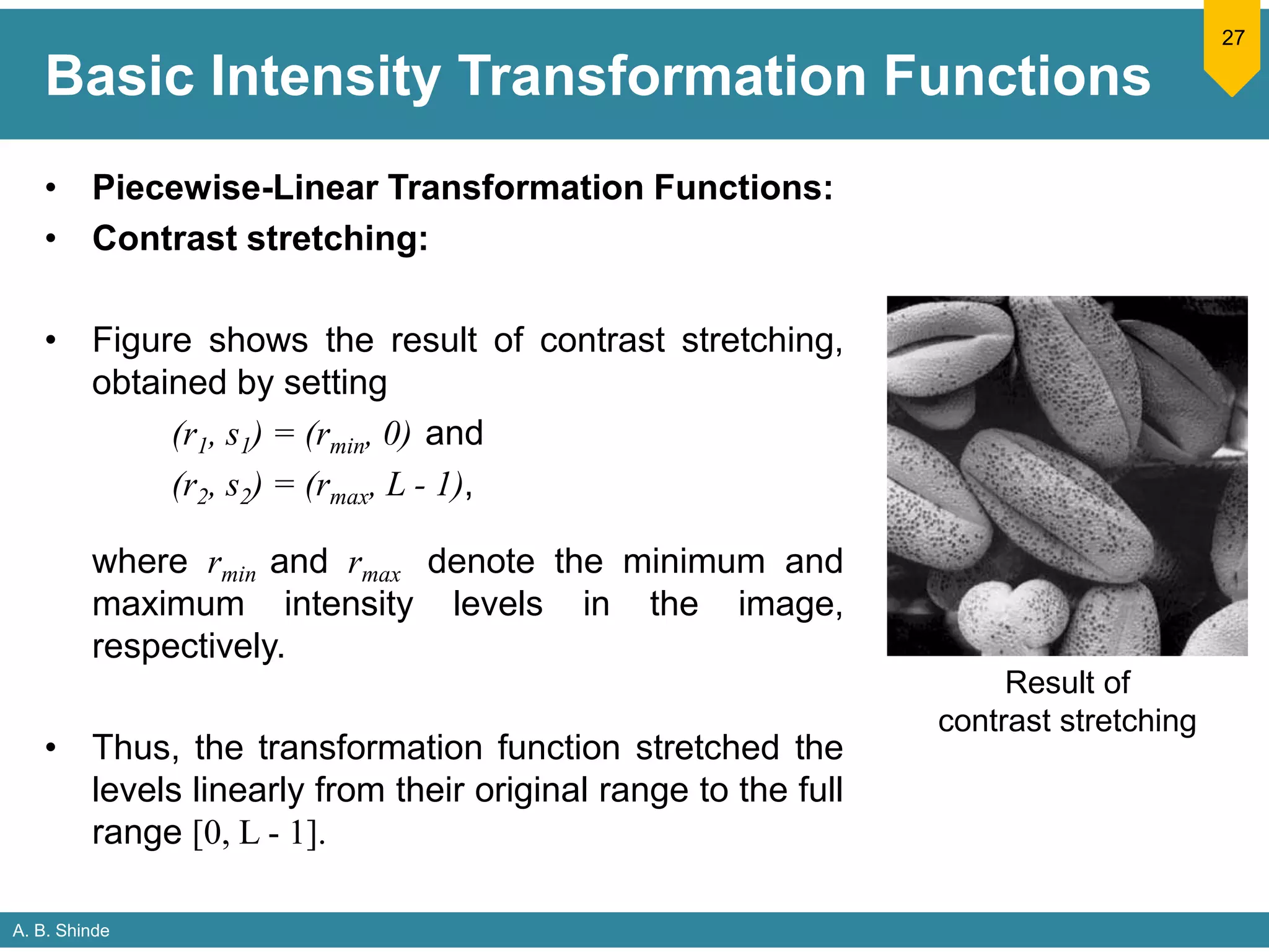 Image Enhancement in Spatial Domain | PPSX
