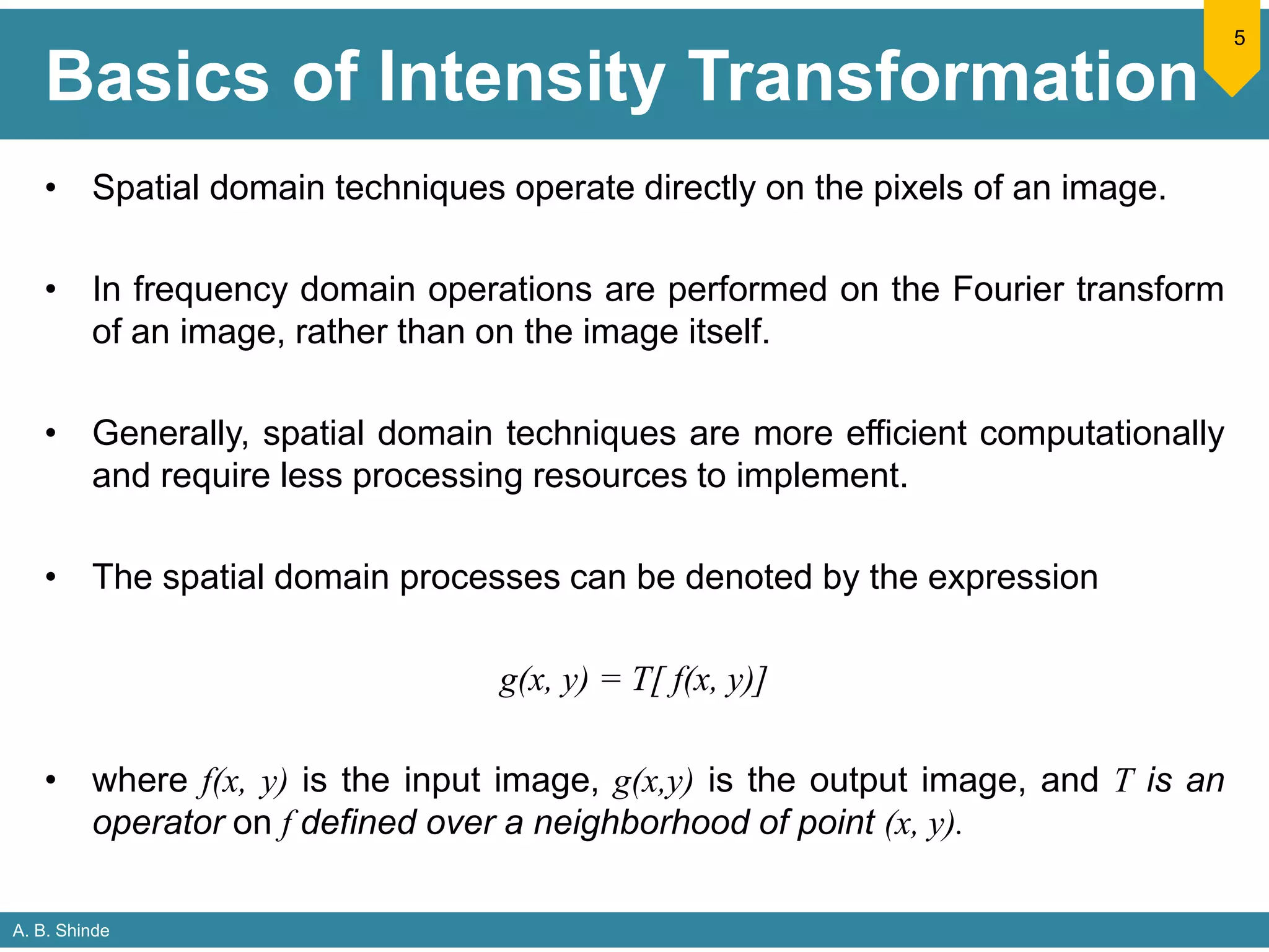 Image Enhancement in Spatial Domain | PPSX