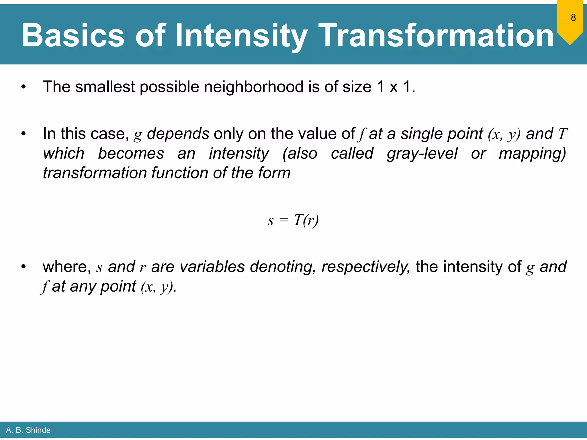 Image Enhancement in Spatial Domain | PPSX
