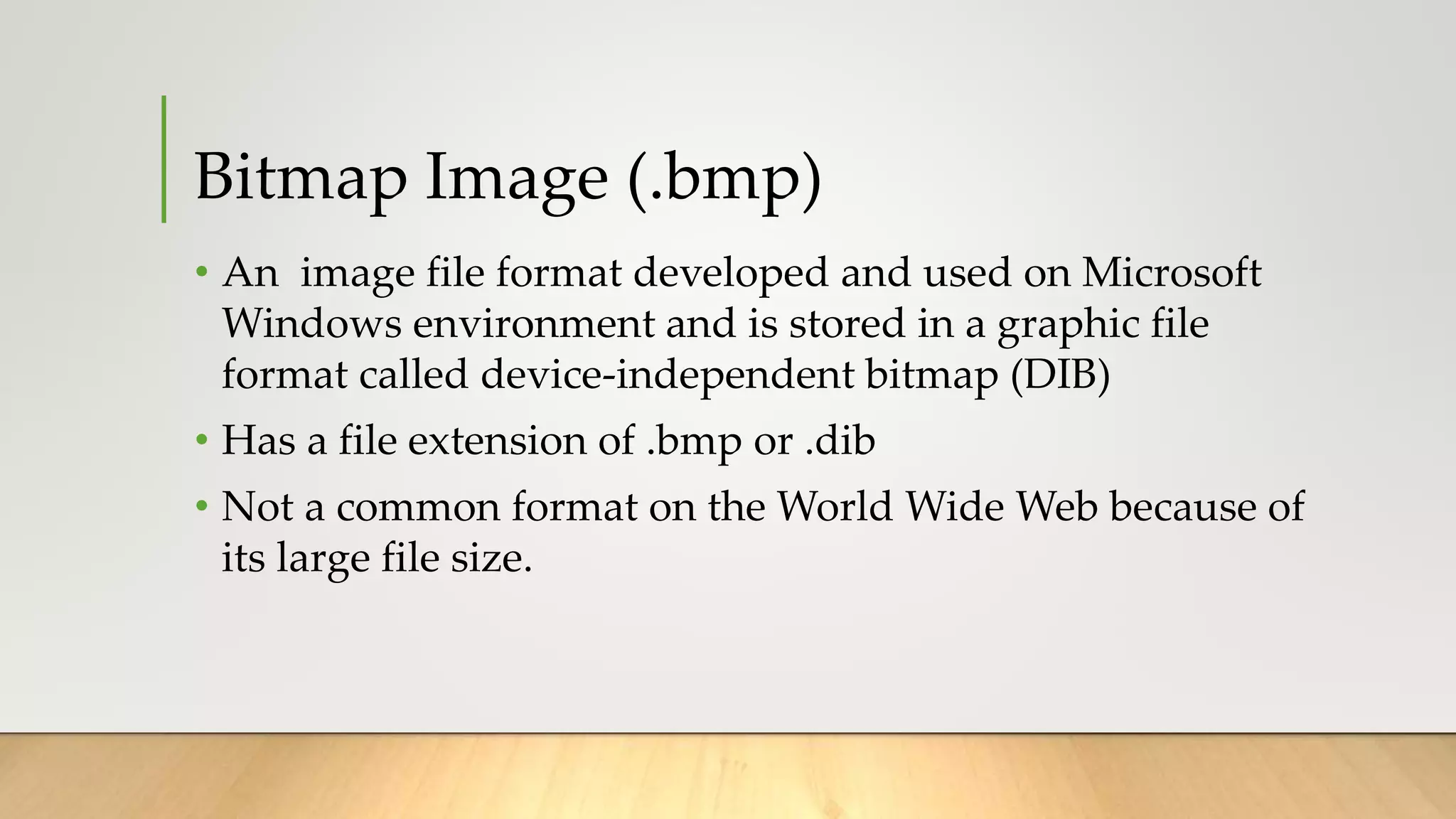 Image file formats | PPTX | Desktop Publishing | Computer Software and Applications