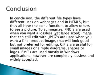 Image file types in html5 | PPT