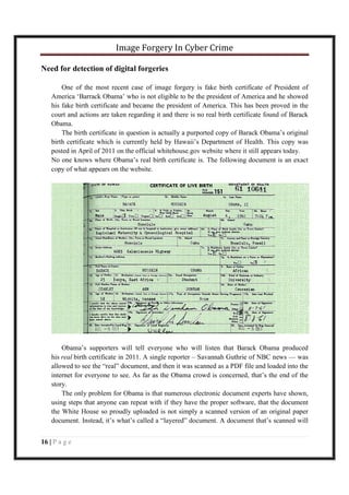 Image Forgery In Cyber Crime | PDF | Photo Editing Software | Computer ...