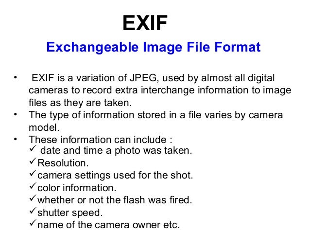 Image formats