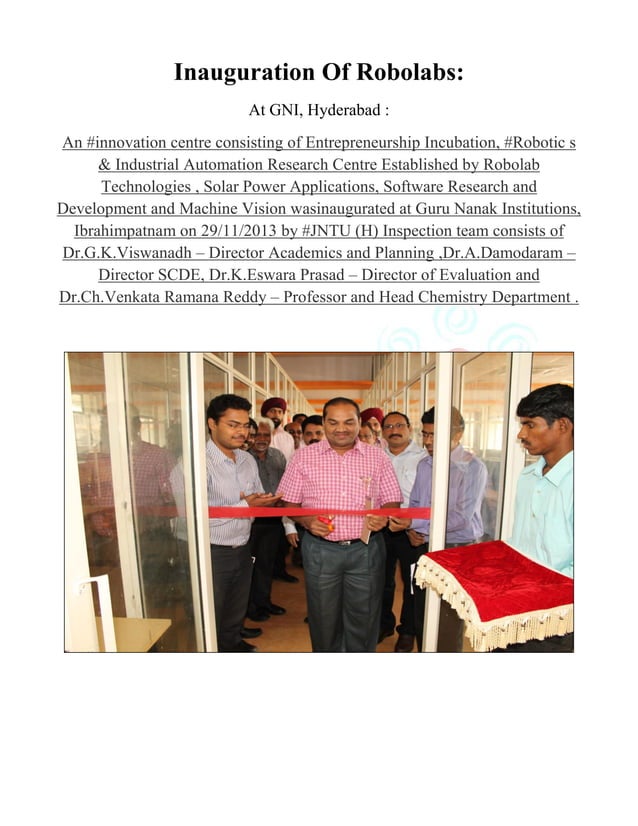 ROBOLAB TECHNOLOGIES: Image gallery...robolabs done till now... | PDF