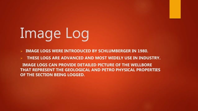 Image logs | PPTX | Geology | Science