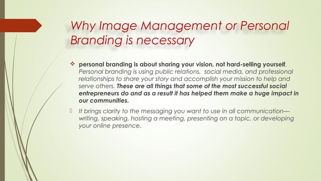 Image Management and Personal Branding | PPT