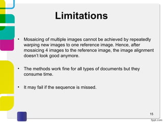 Image mosaicing | PPT