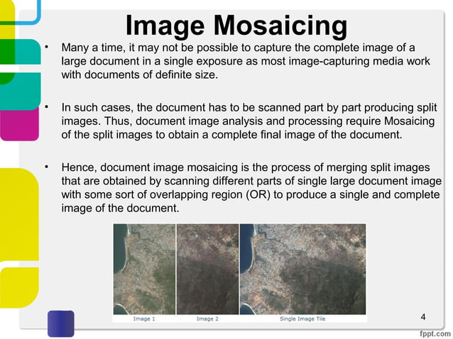 Image mosaicing | PPT