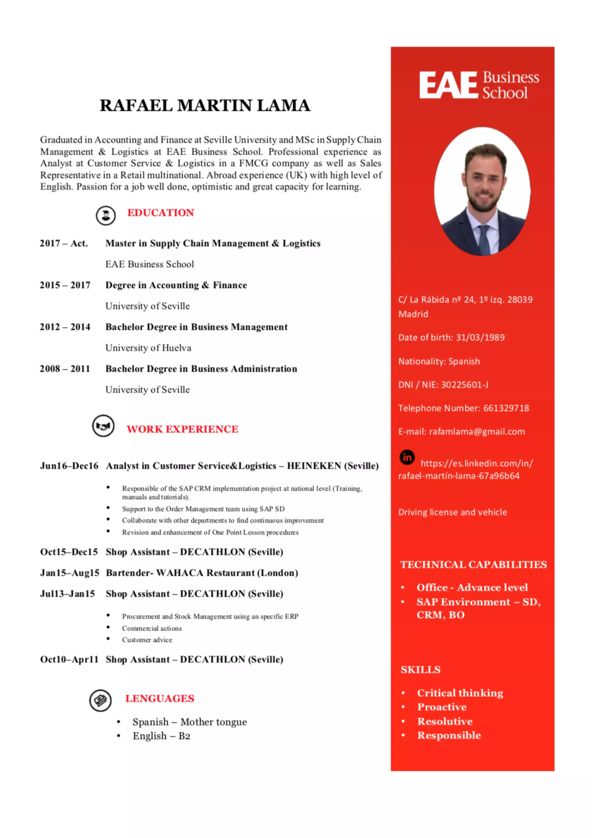 CV English Rafa | PDF