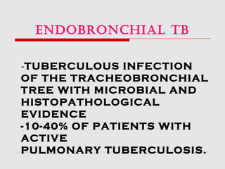 Imaging: Endobronchial TB | PPT