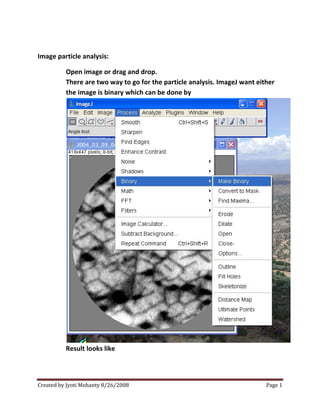 Image Particle Analysis Image J | PDF | Photo Editing Software | Computer Software and Applications
