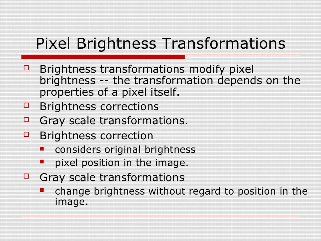 Image pre processing