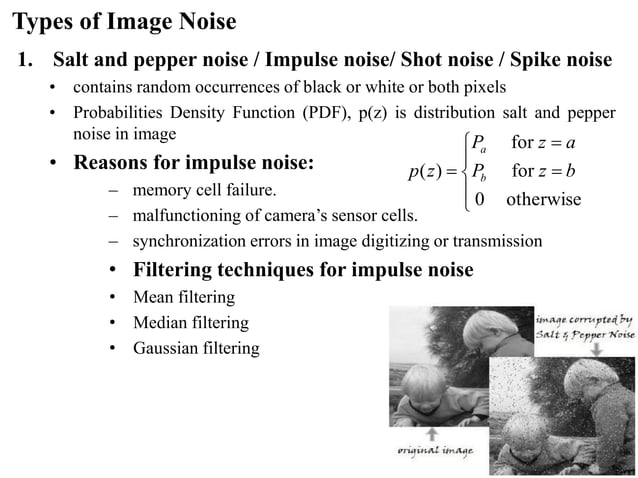 Image processing, Noise, Noise Removal filters | PDF