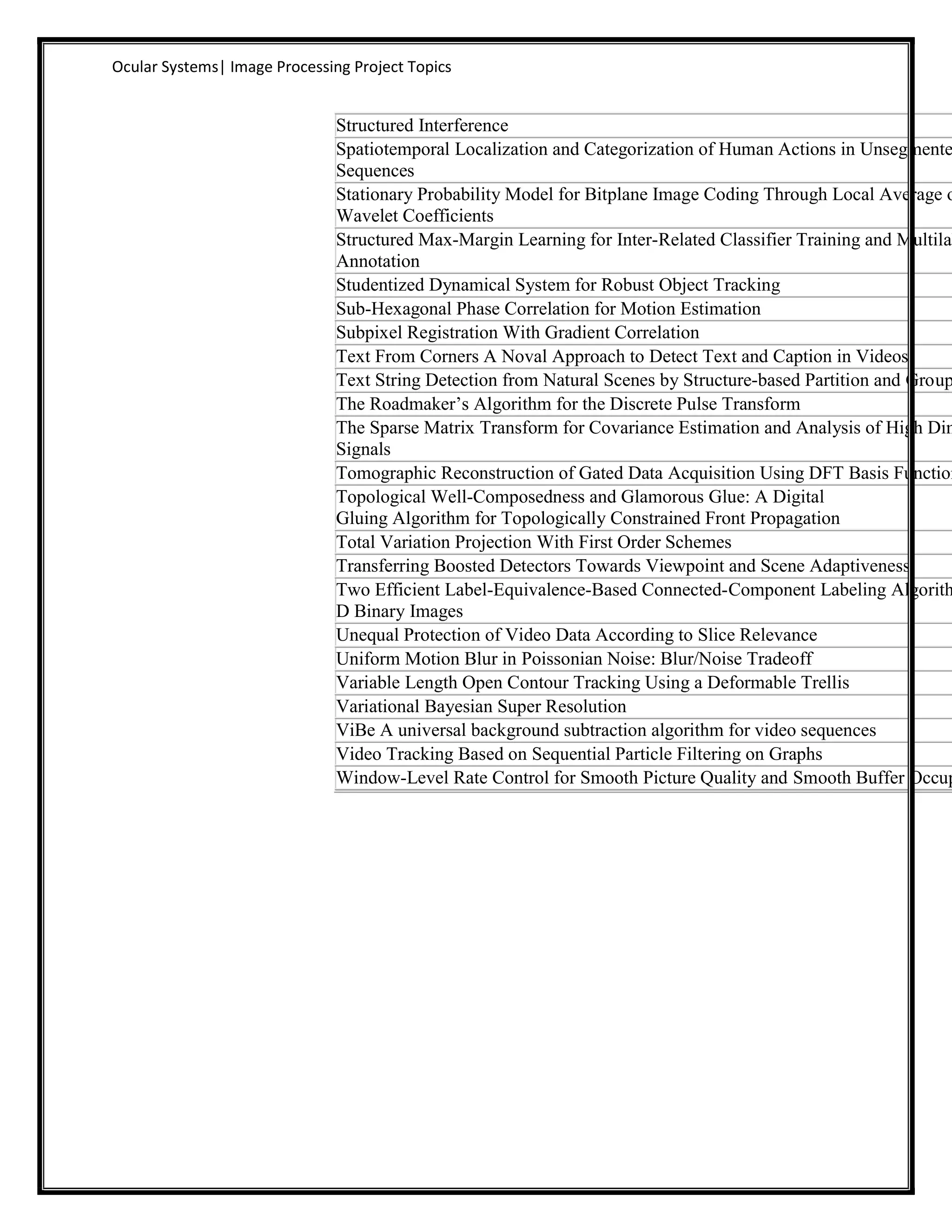 Image processing ieee-projects-ocularsystems.in- | PDF