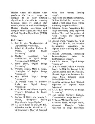 Comparative study of Salt & Pepper filters and Gaussian filters | PDF