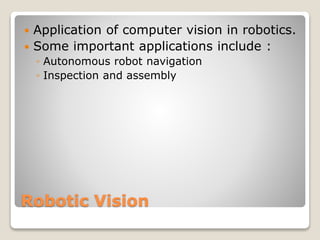 Image Processing and Computer Vision | PPTX