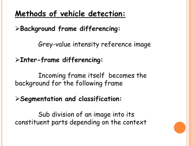 Image Processing Applied To Traffic Queue Detection Algorithm Ppt