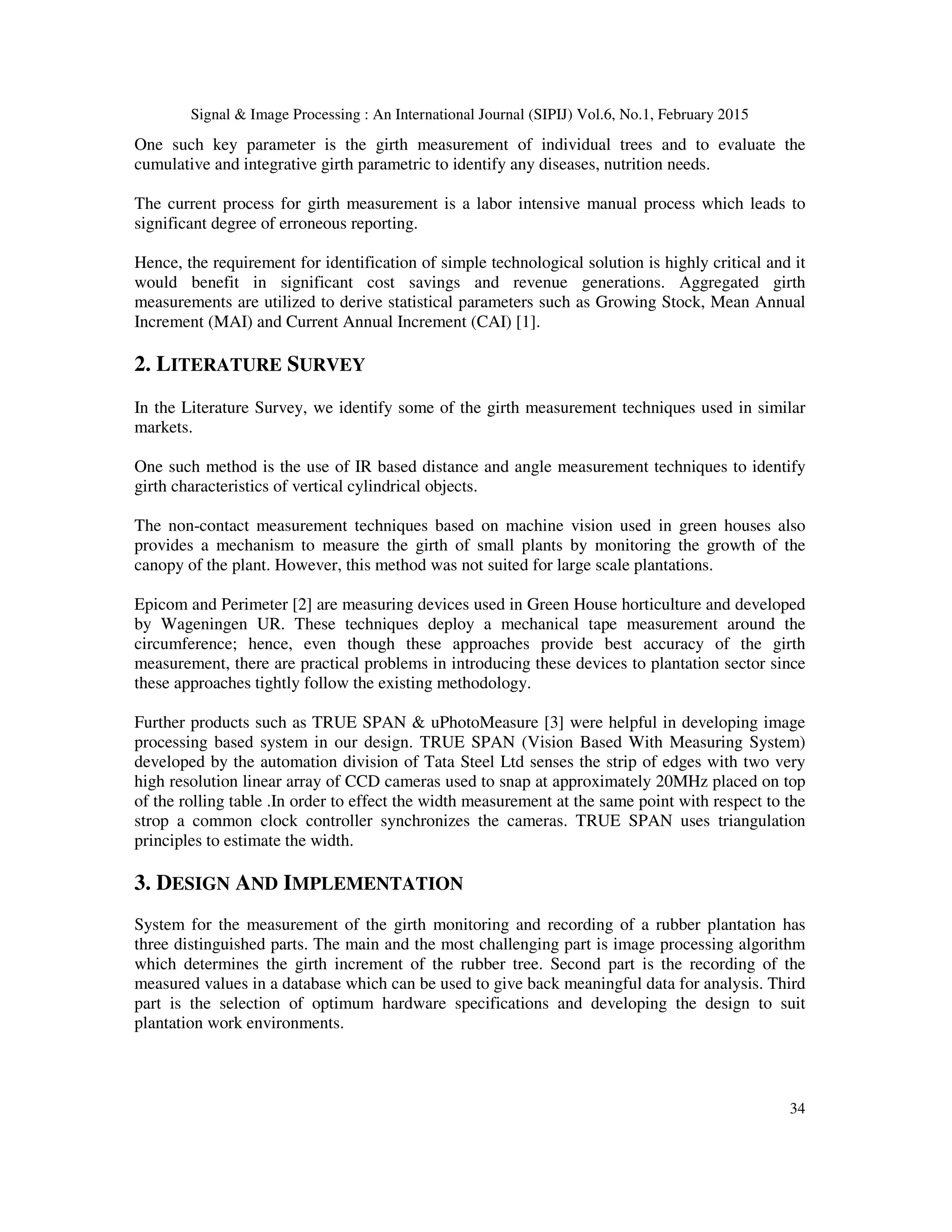 Image processing based girth monitoring and recording system for rubber ...