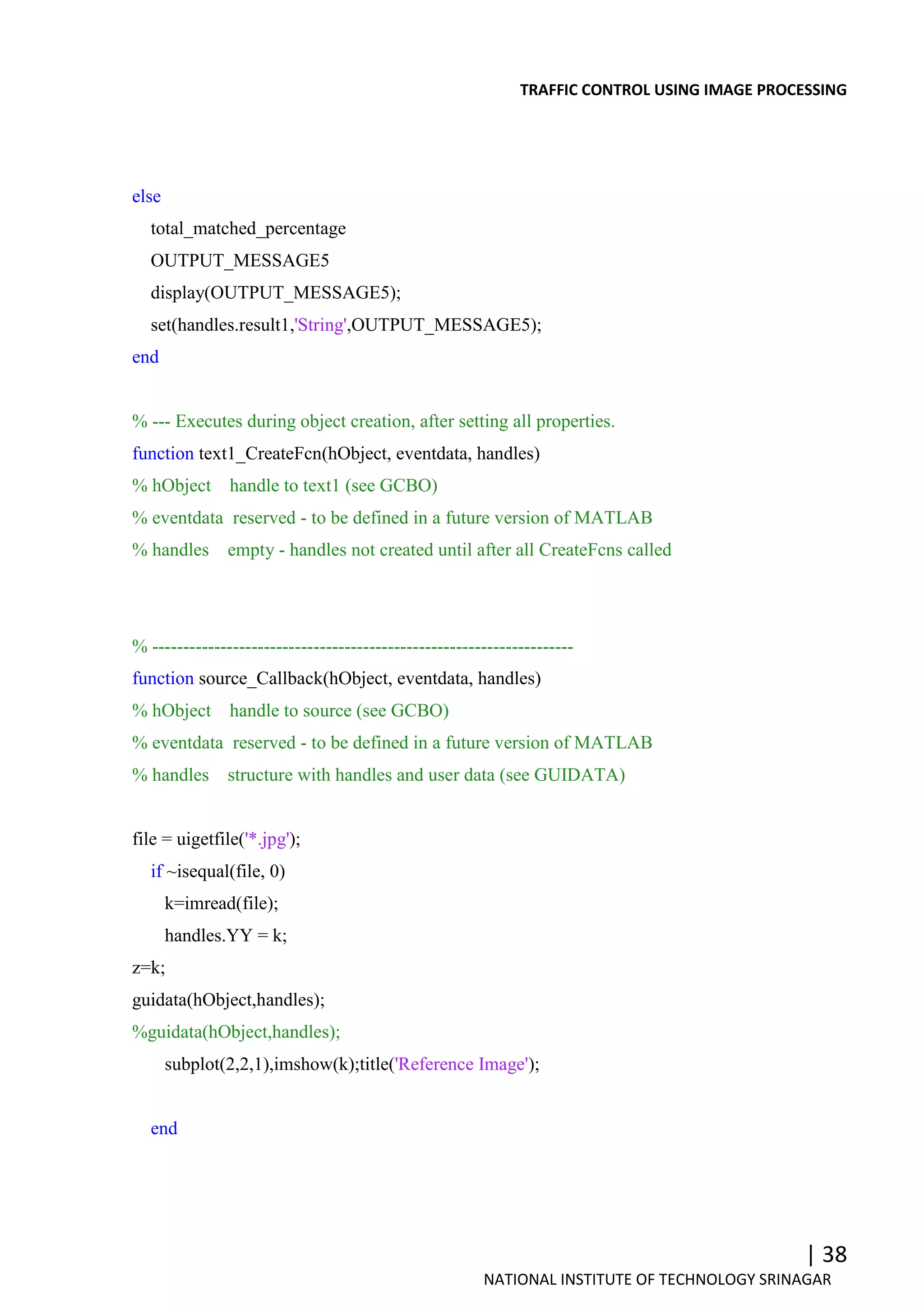 Final Project Report On Image Processing Based Intelligent Traffic Control Systemmatlab Gui Pdf