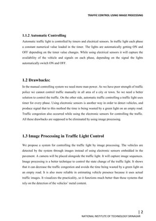 Final Project Report on Image processing based intelligent traffic control system+matlab gui | PDF