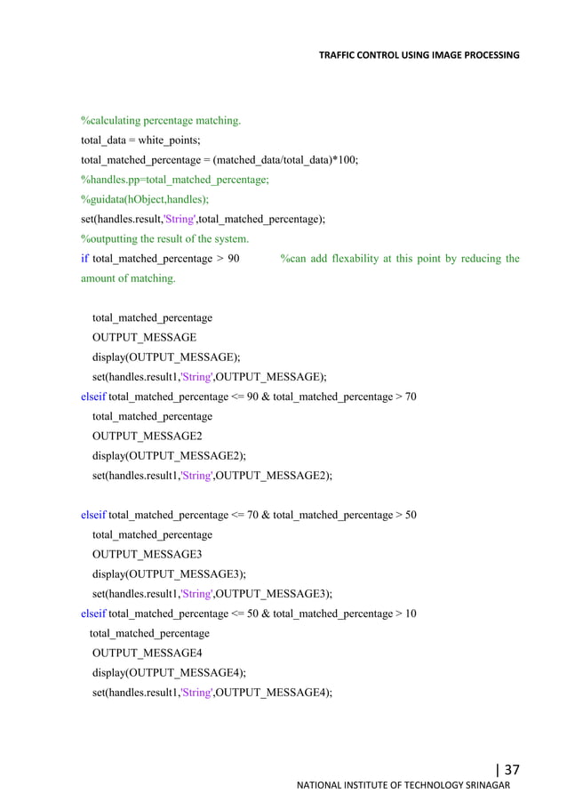 Final Project Report On Image Processing Based Intelligent Traffic Control Systemmatlab Gui Pdf