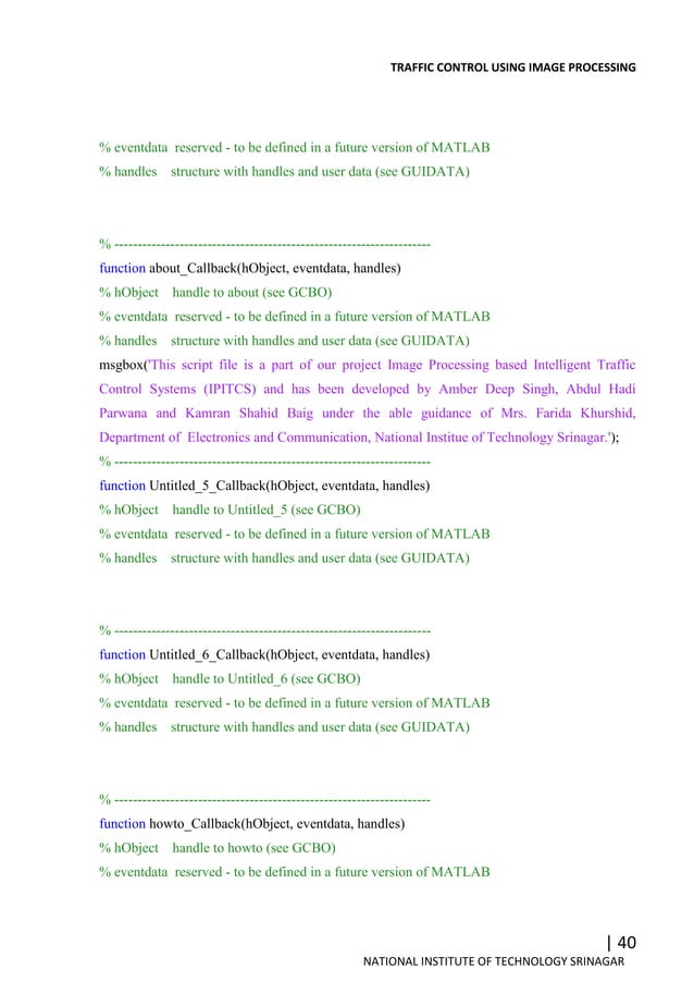 Final Project Report On Image Processing Based Intelligent Traffic Control Systemmatlab Gui Pdf 5265