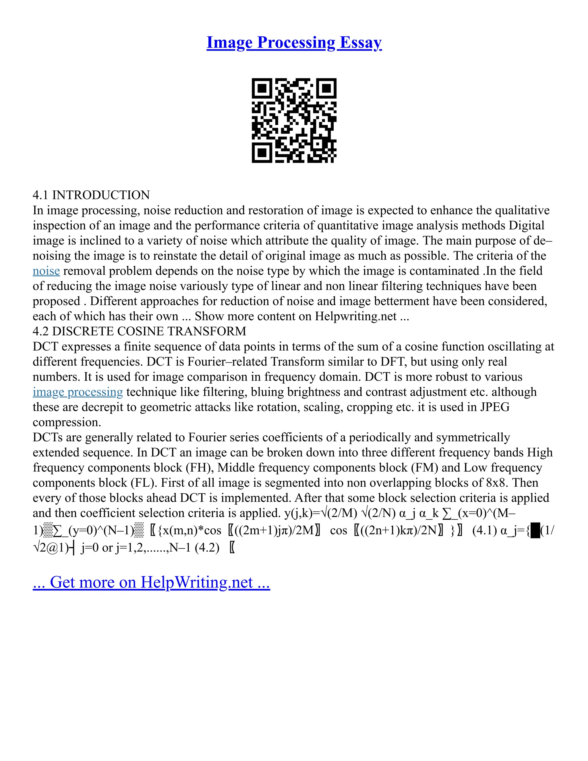 Image Processing Essay | PDF