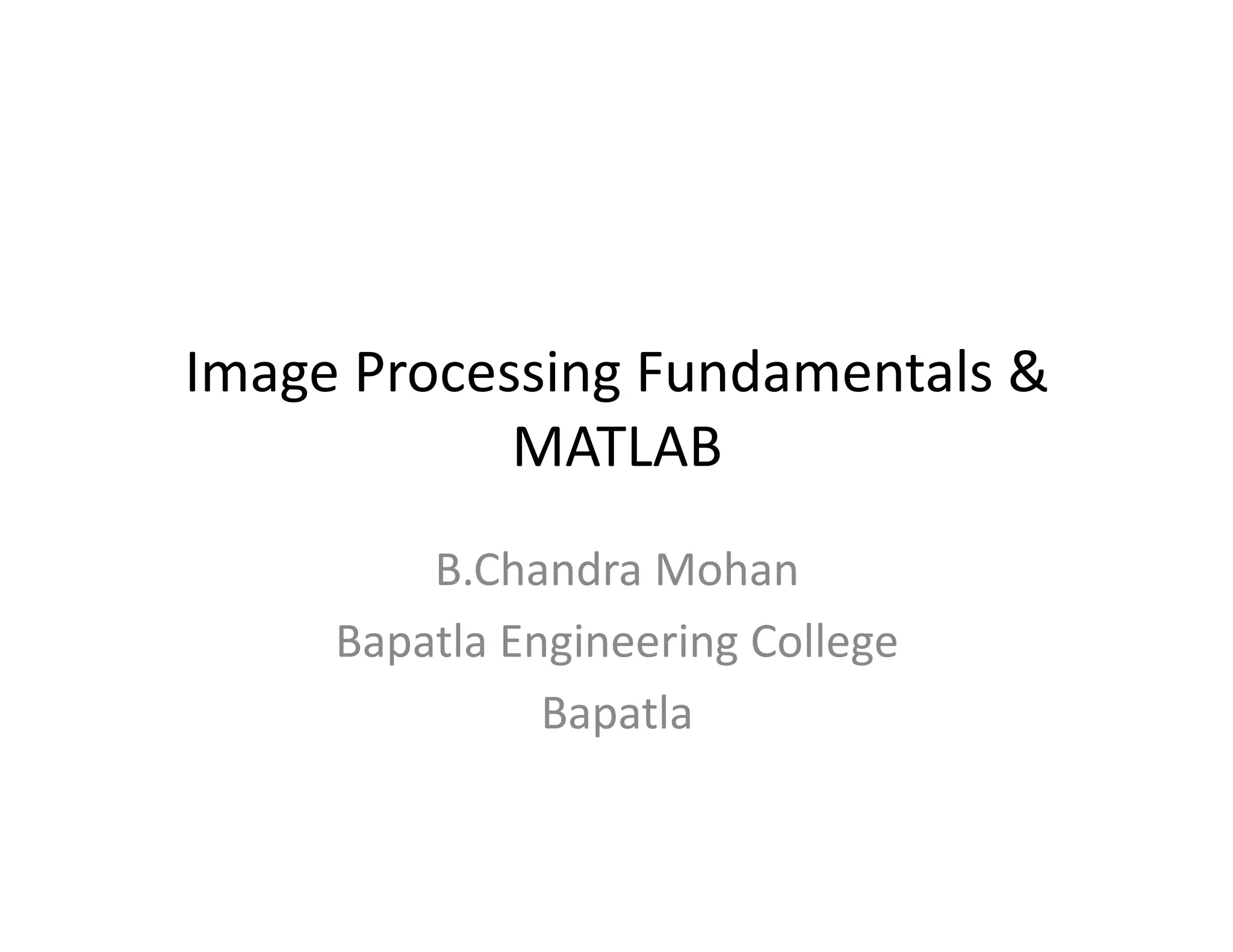 Image processing fundamentals | PDF