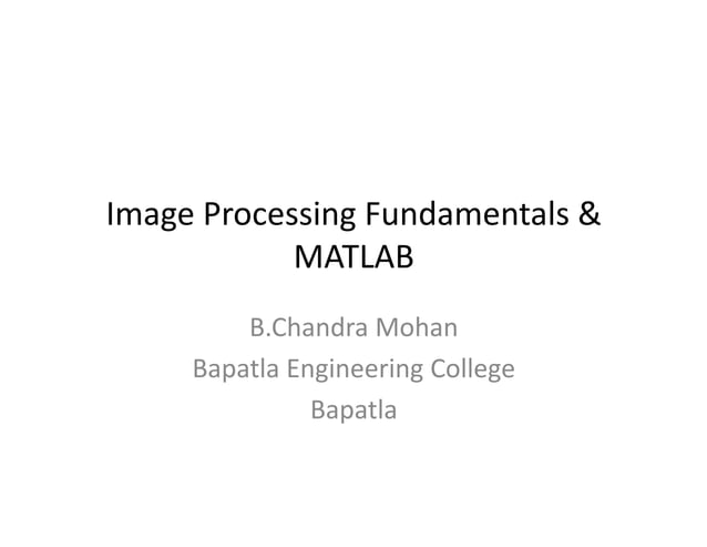 Image processing fundamentals | PDF