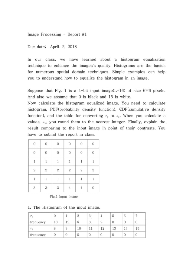 Image processing - Histogram Equalization | PDF