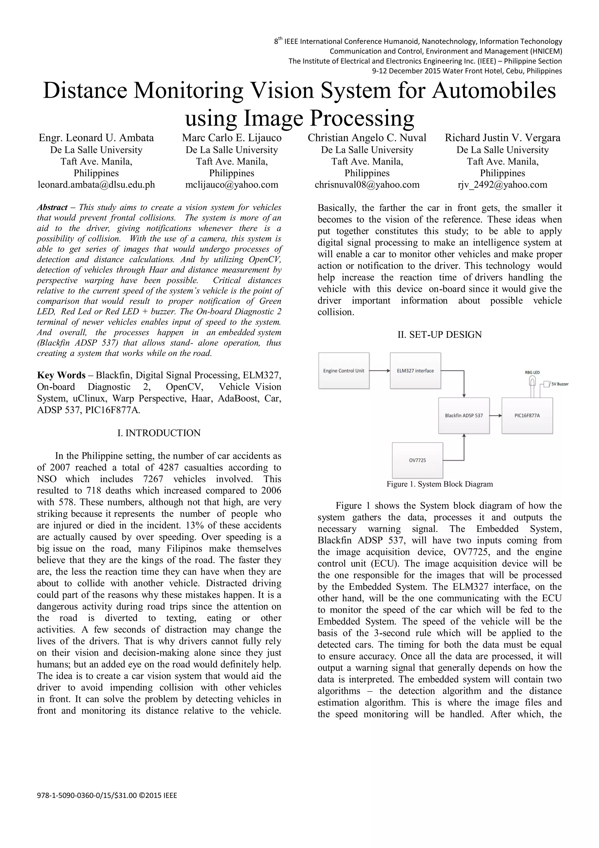 Image processing on automobiles (1) | PDF