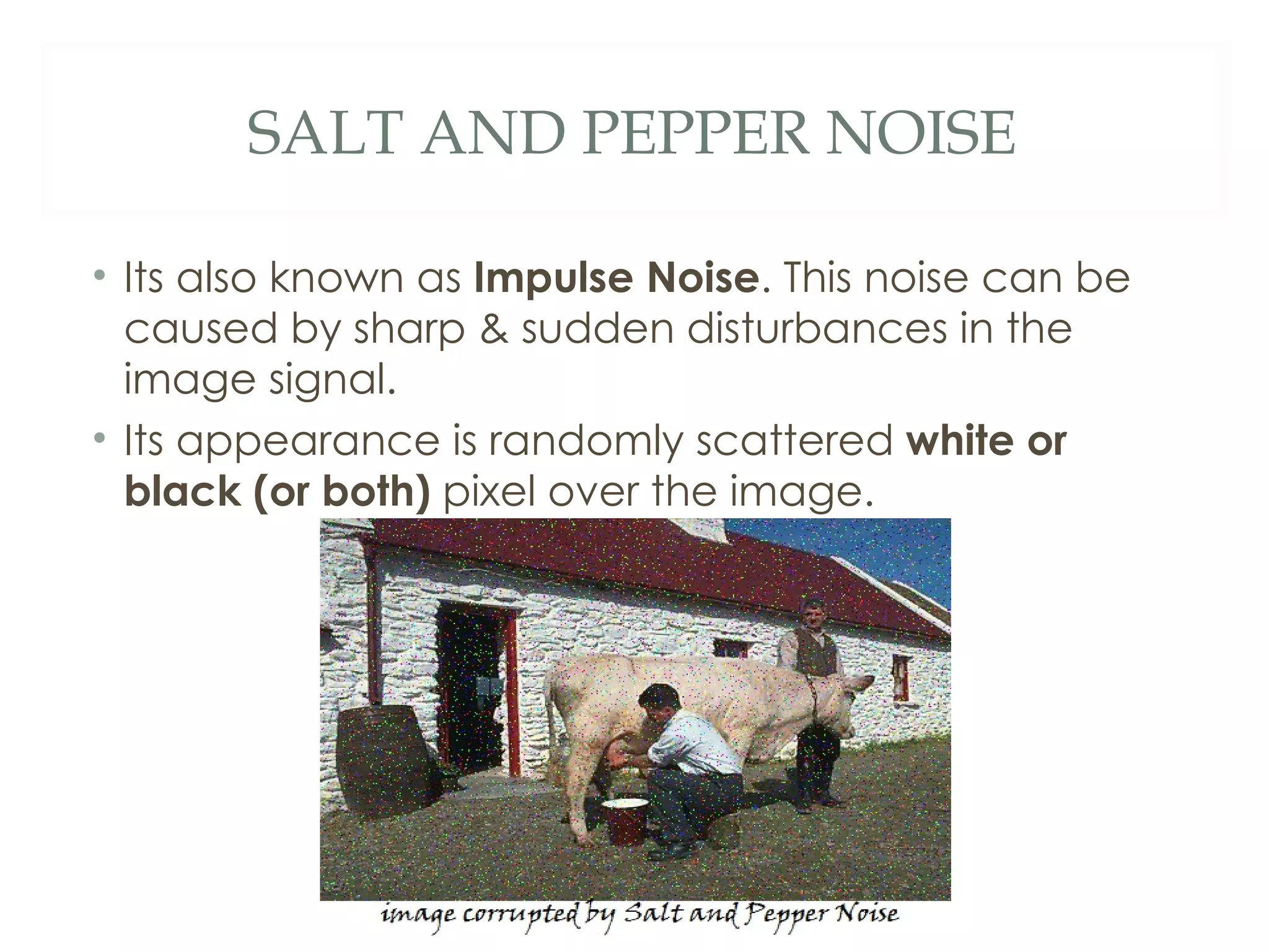 Image processing SaltPepper Noise | PPT