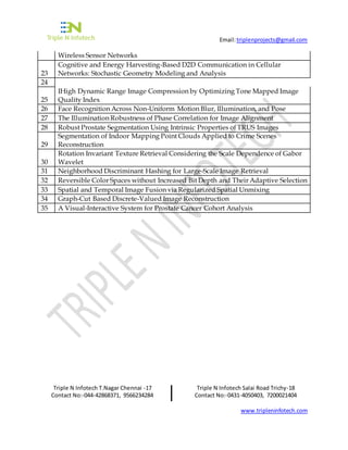 Image processing titles list dream web techno solutions | DOCX