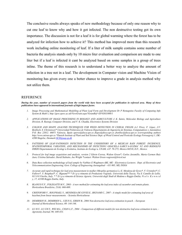 Image Processing To Identify Foliar Infection Pdf