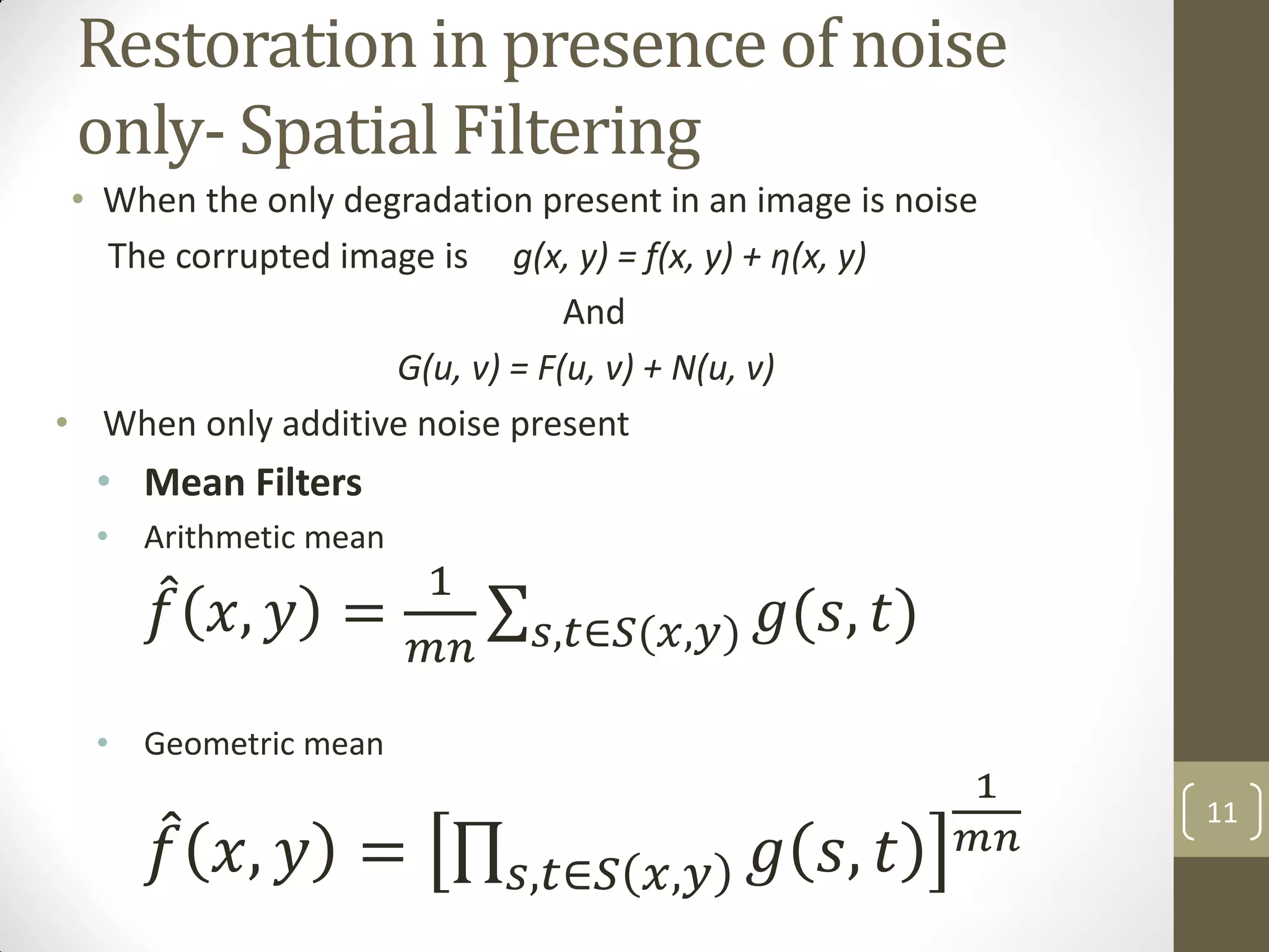 Image restoration and reconstruction | PDF