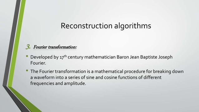 Image reconstruction in computed tomography | PPTX