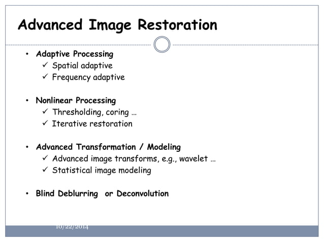 Image Restoration (Digital Image Processing) | PDF