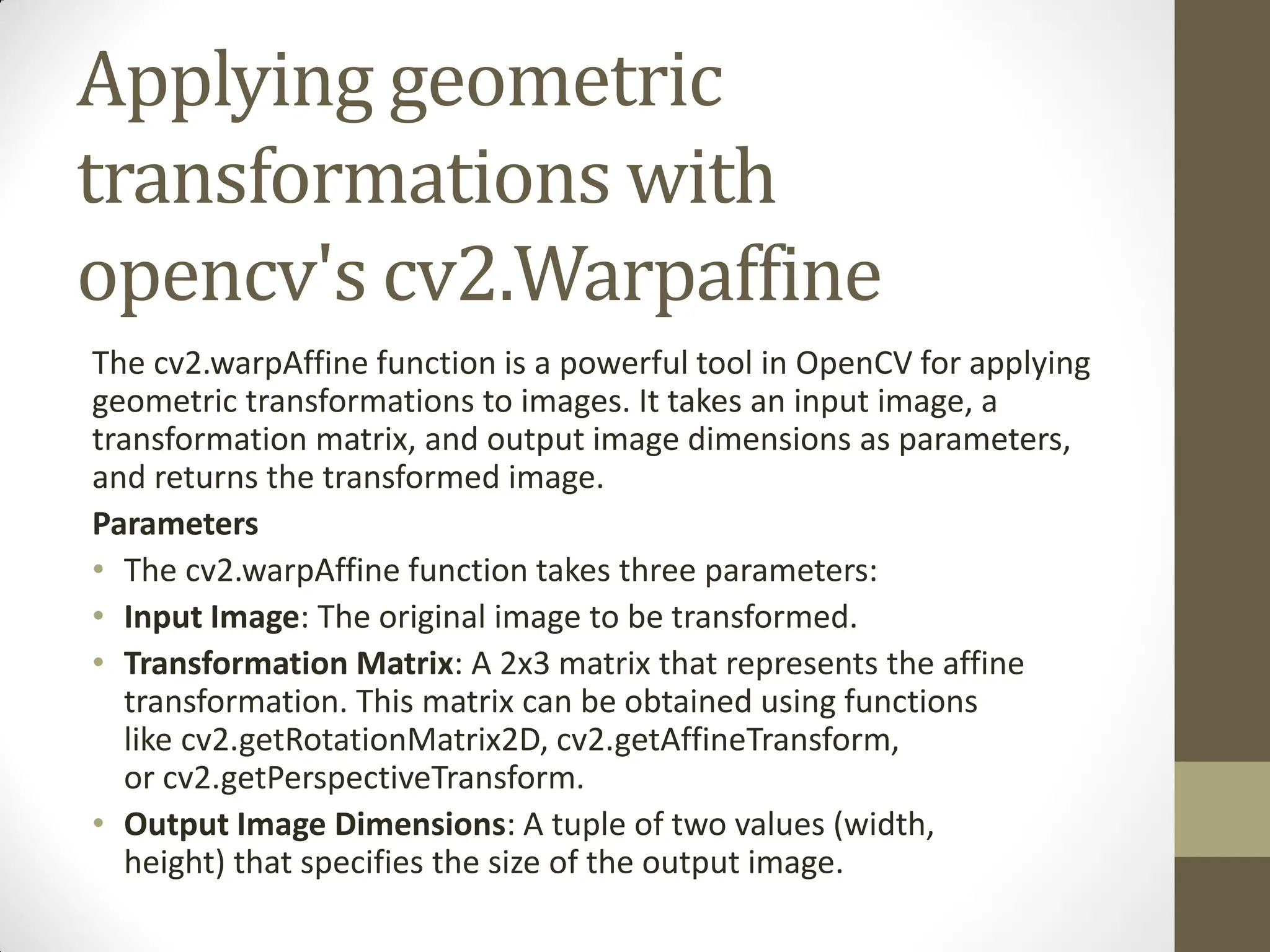 Image Rotation Using Opencv Data Science Ppt