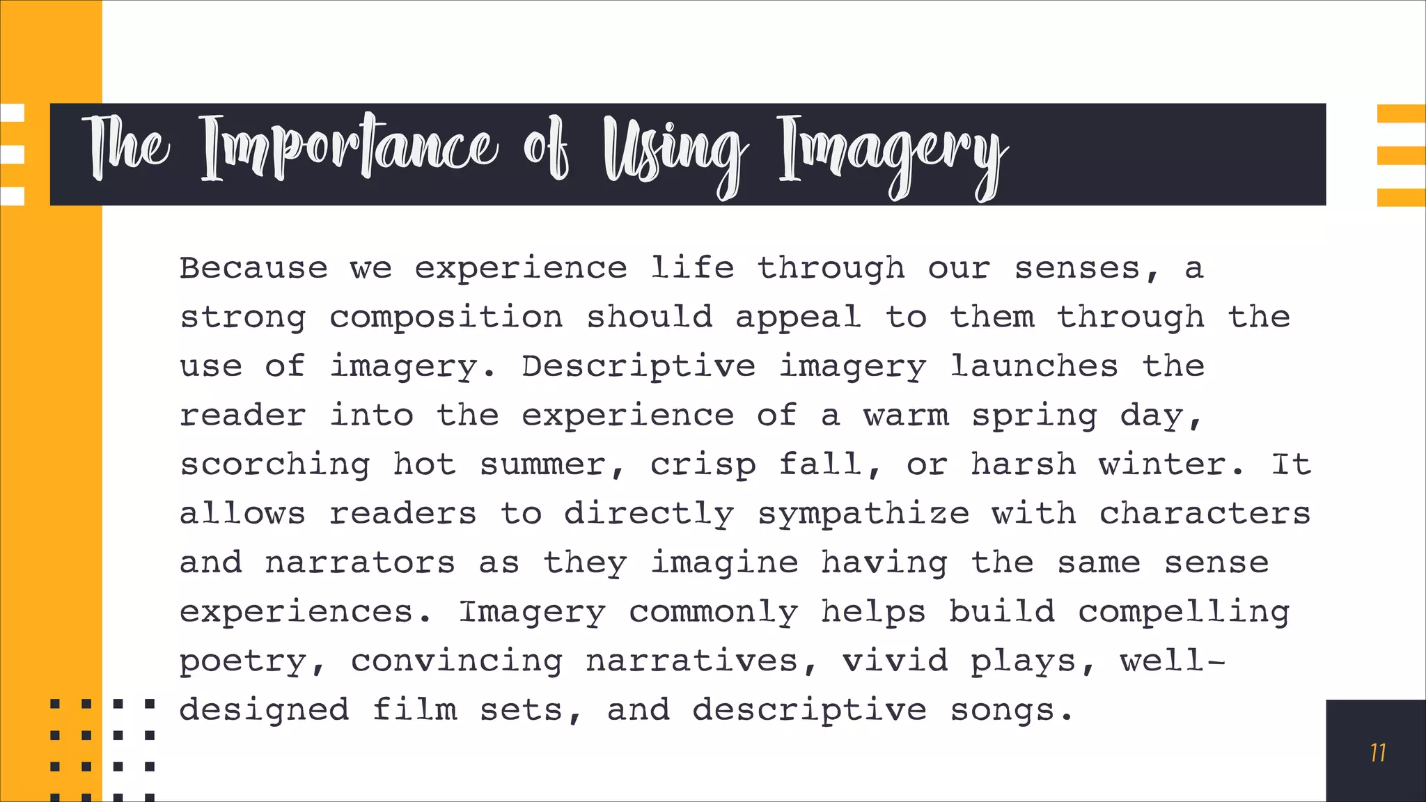 Imagery in Literature // Creative writing for SHS students | PDF ...