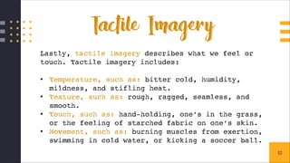 Imagery in Literature // Creative writing for SHS students | PDF ...