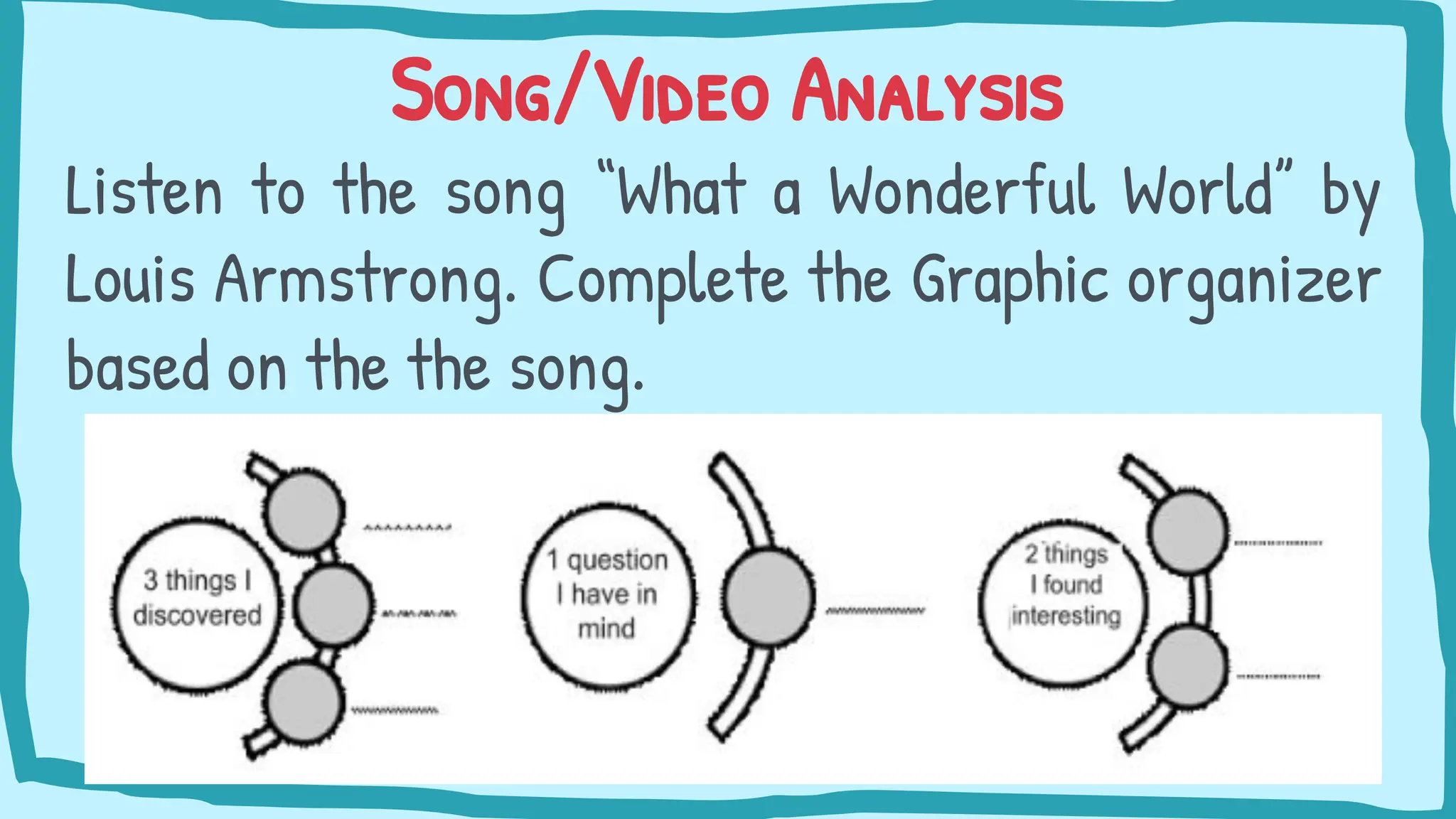 Complete the Graphic organizer based on the the song. | PPT