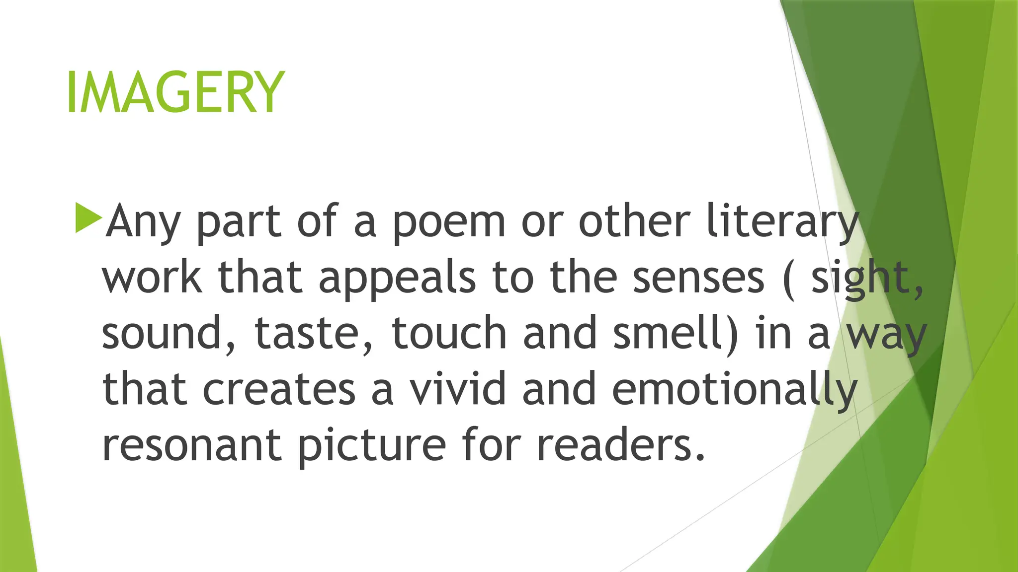 imagery-exercises English 9 for students. Pp | PPT