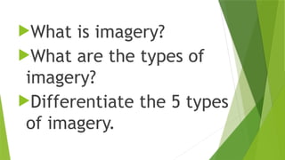 imagery-exercises English 9 for students. Pp | PPT