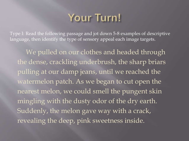 Literary Device: Types and examples of Imagery | PPT