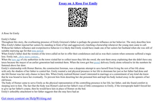 Imagery In A Rose For Emily | PDF
